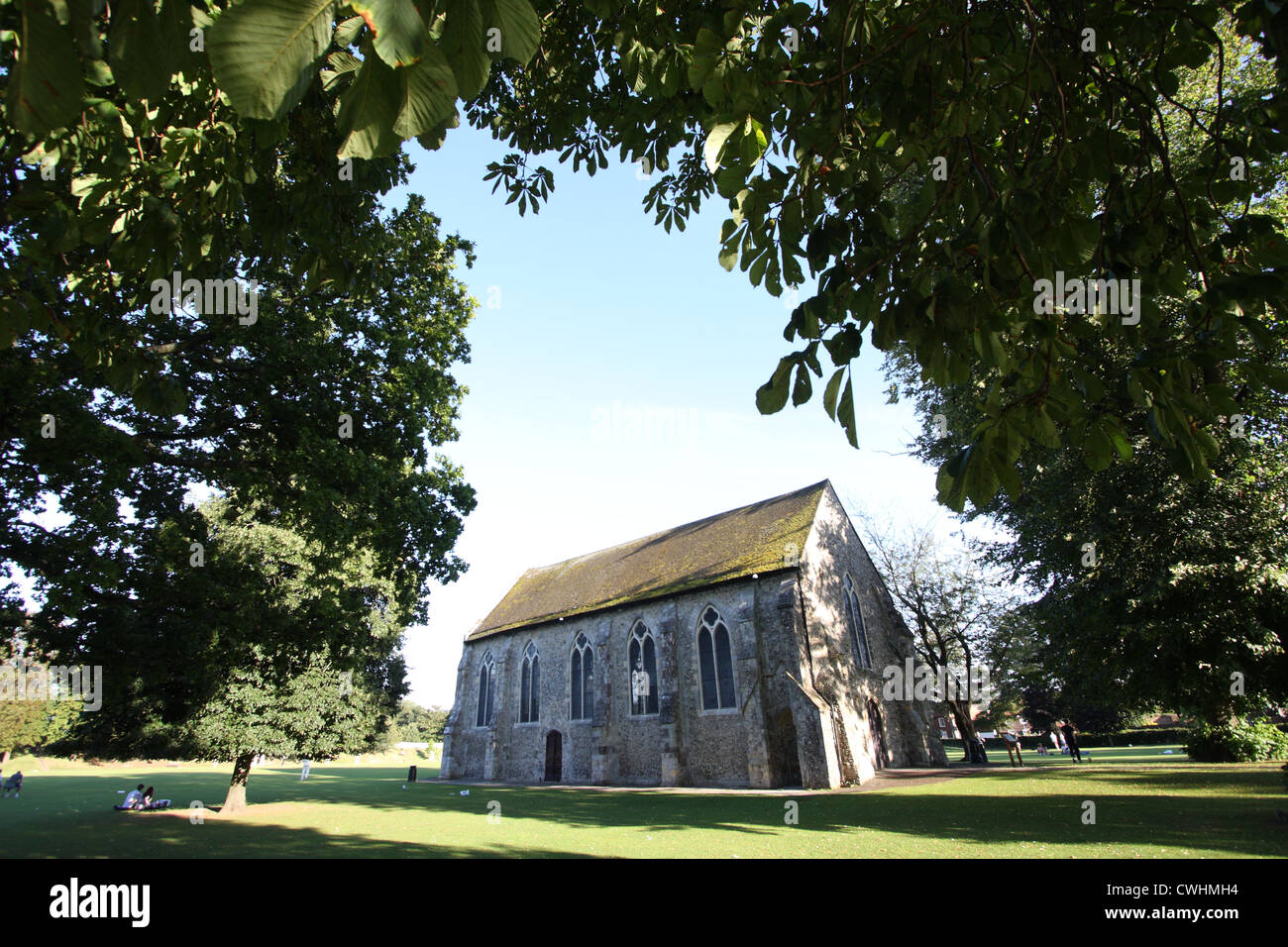 Priory Park with remains of priory Stock Photo - Alamy