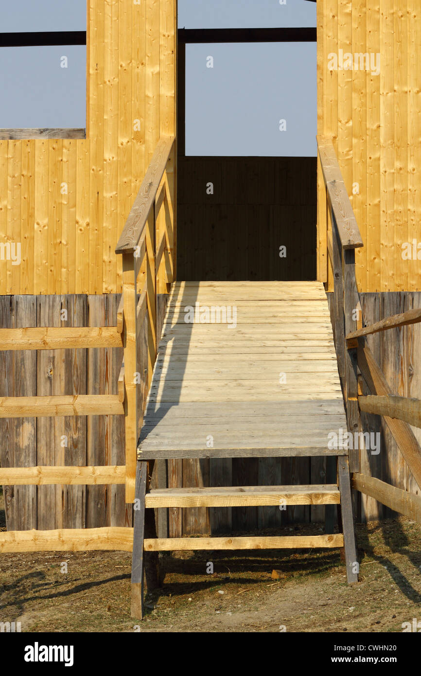 detail of entrance of an open hunting hide Stock Photo - Alamy