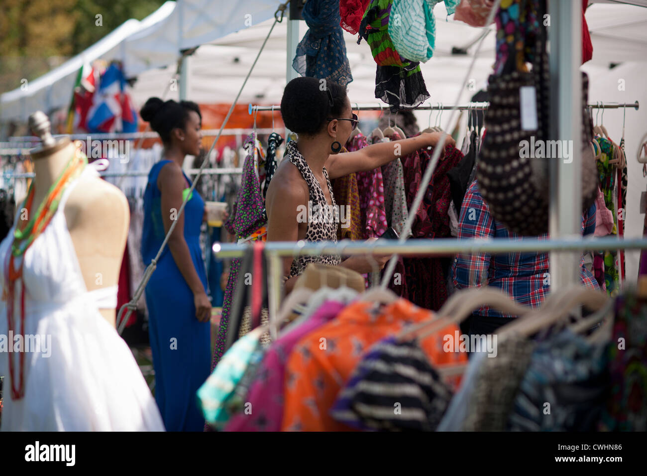 Shopping at the AfroPunk Festival in Commodore Barry Park in Brooklyn ...