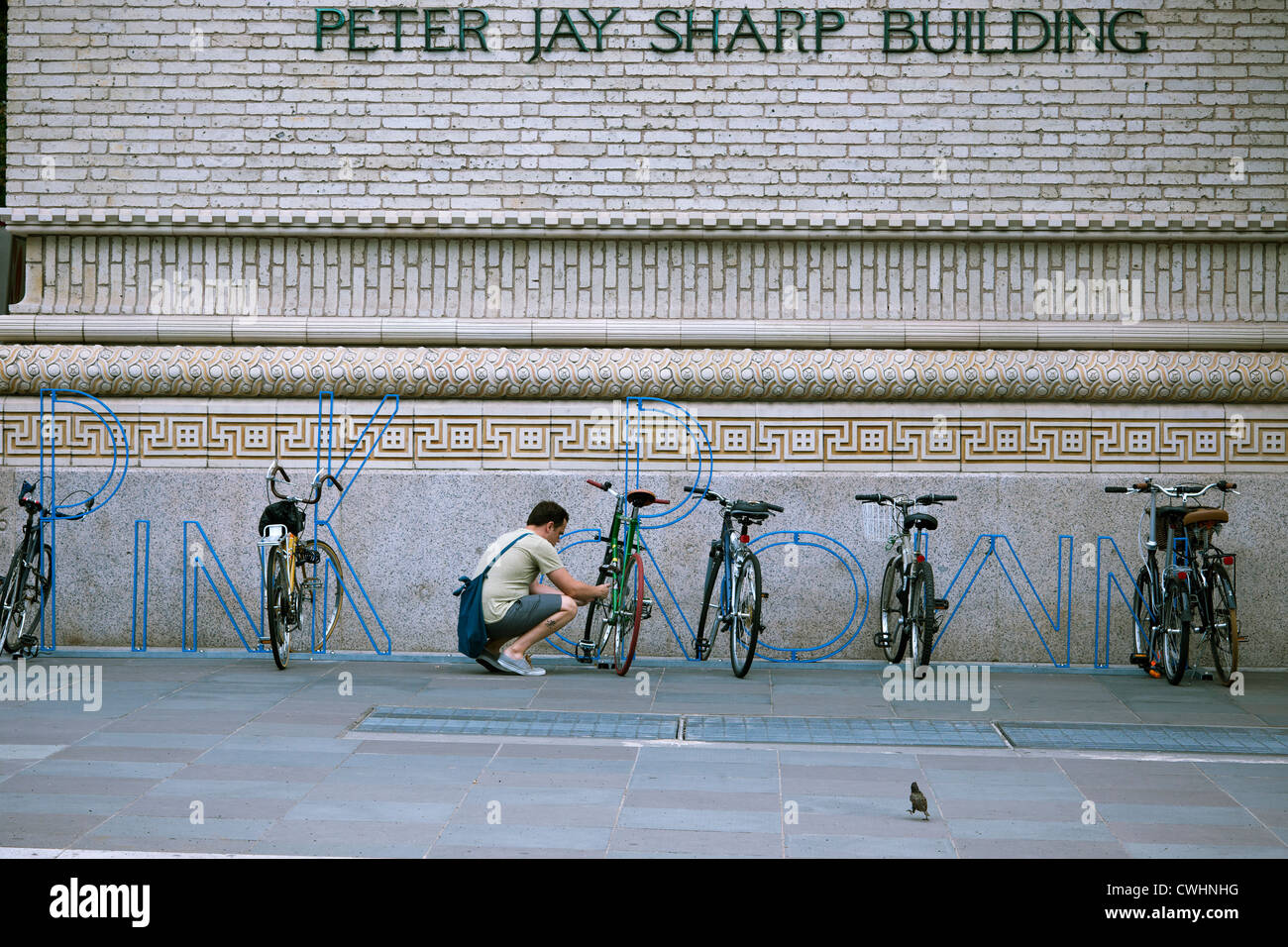 Newly installed bike racks, designed by former Talking Heads band ...
