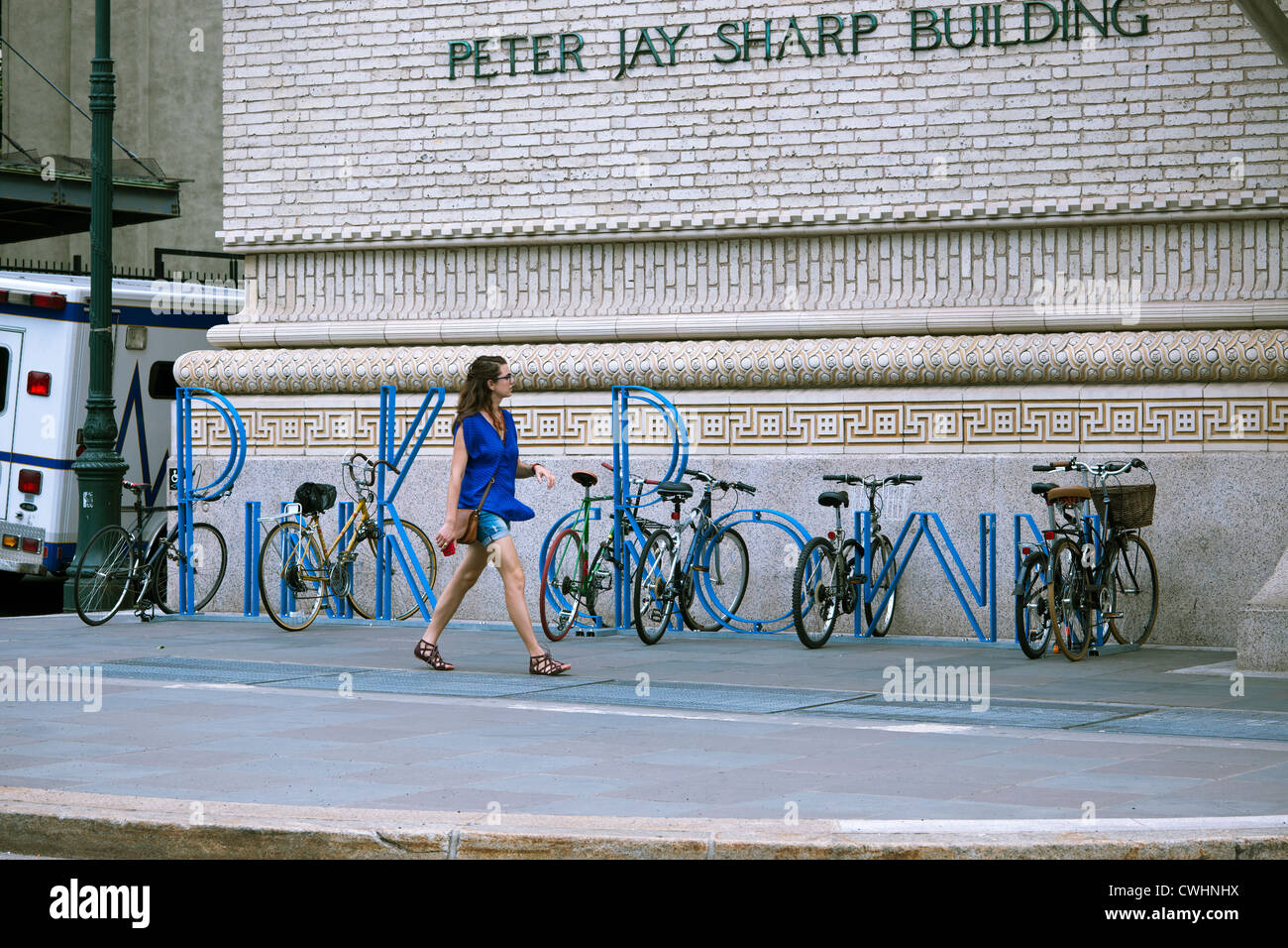 Newly installed bike racks, designed by former Talking Heads band ...