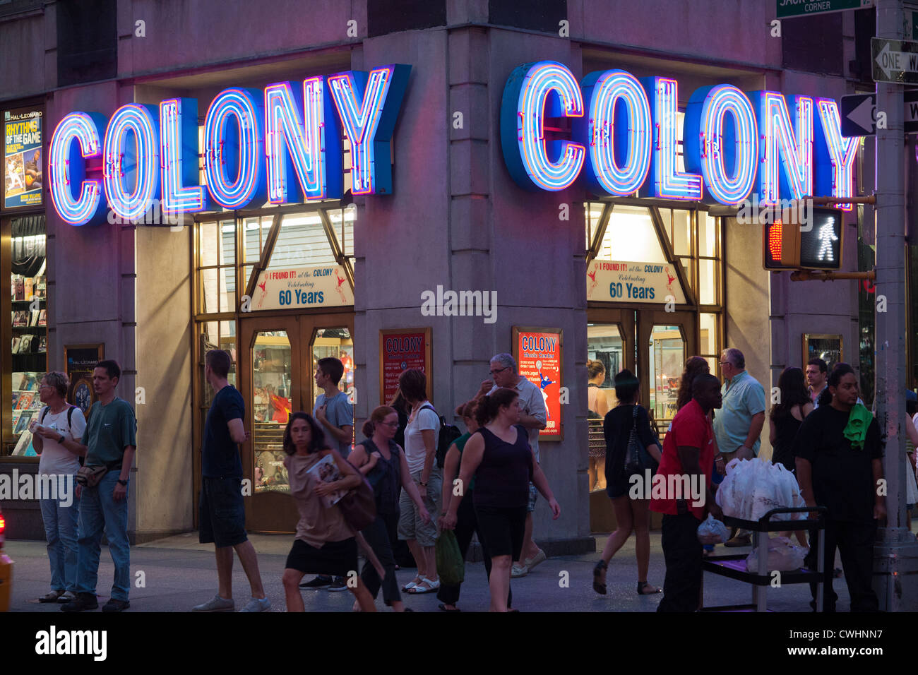 The Colony music store on Broadway in the Theater District in New York ...