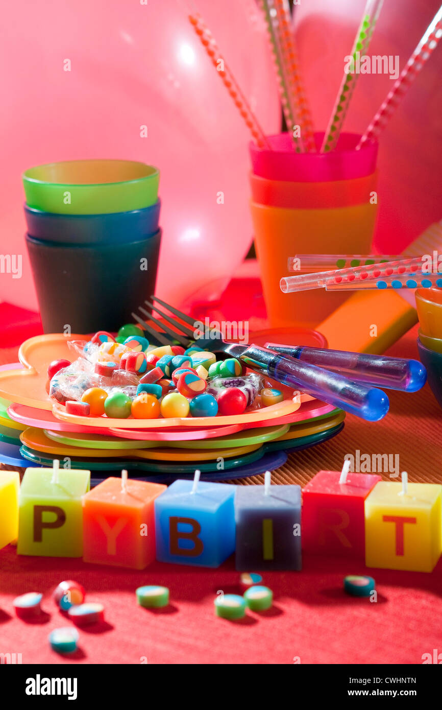 Color Birthday Party Stock Photo - Alamy