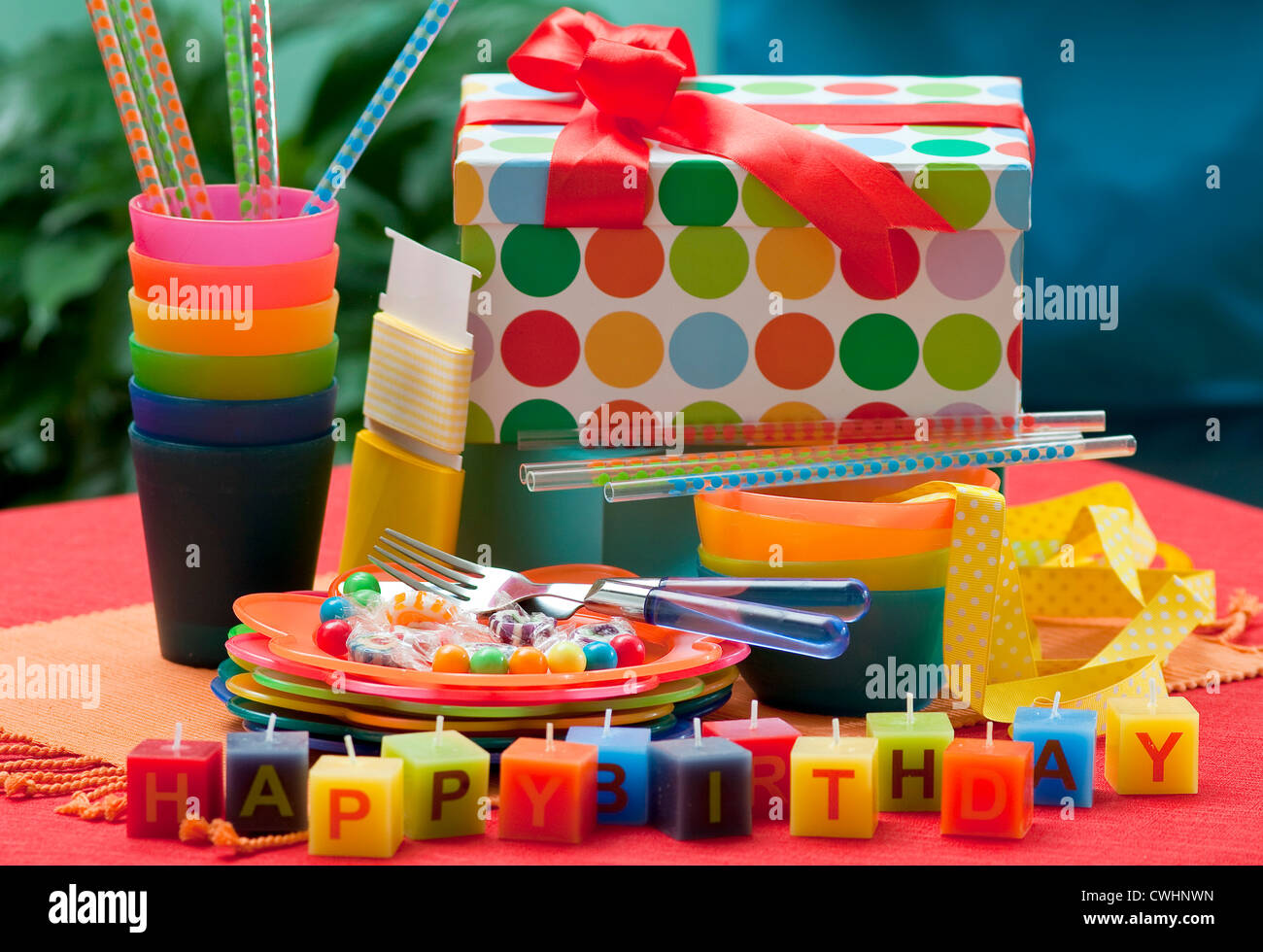 Color Birthday Party Stock Photo - Alamy