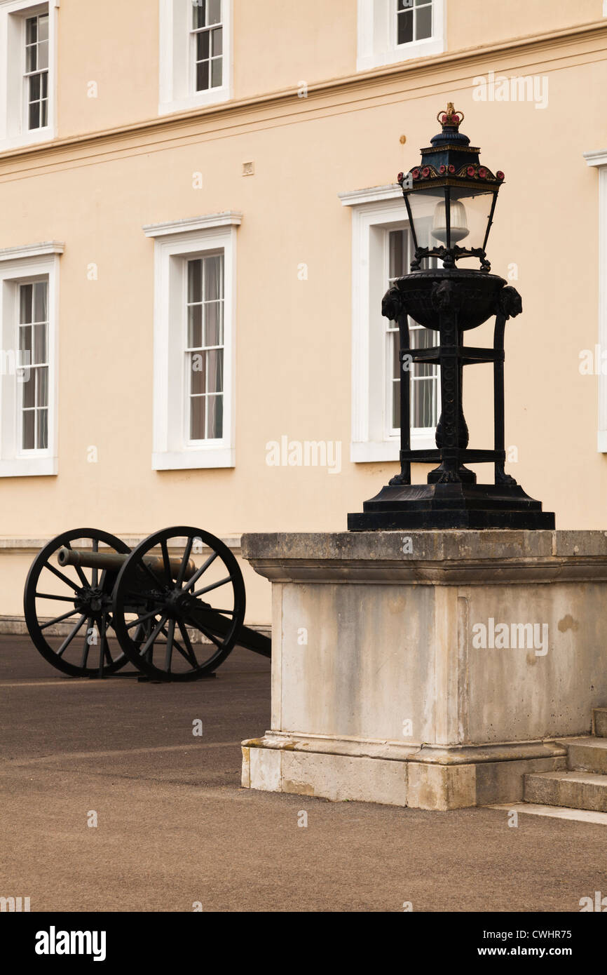 canon and wrought iron lamp outside the Old College Building Royal ...