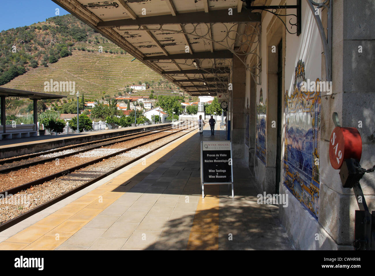 Railway station at Pinhao, port wine town in Upper Douro Valley ...
