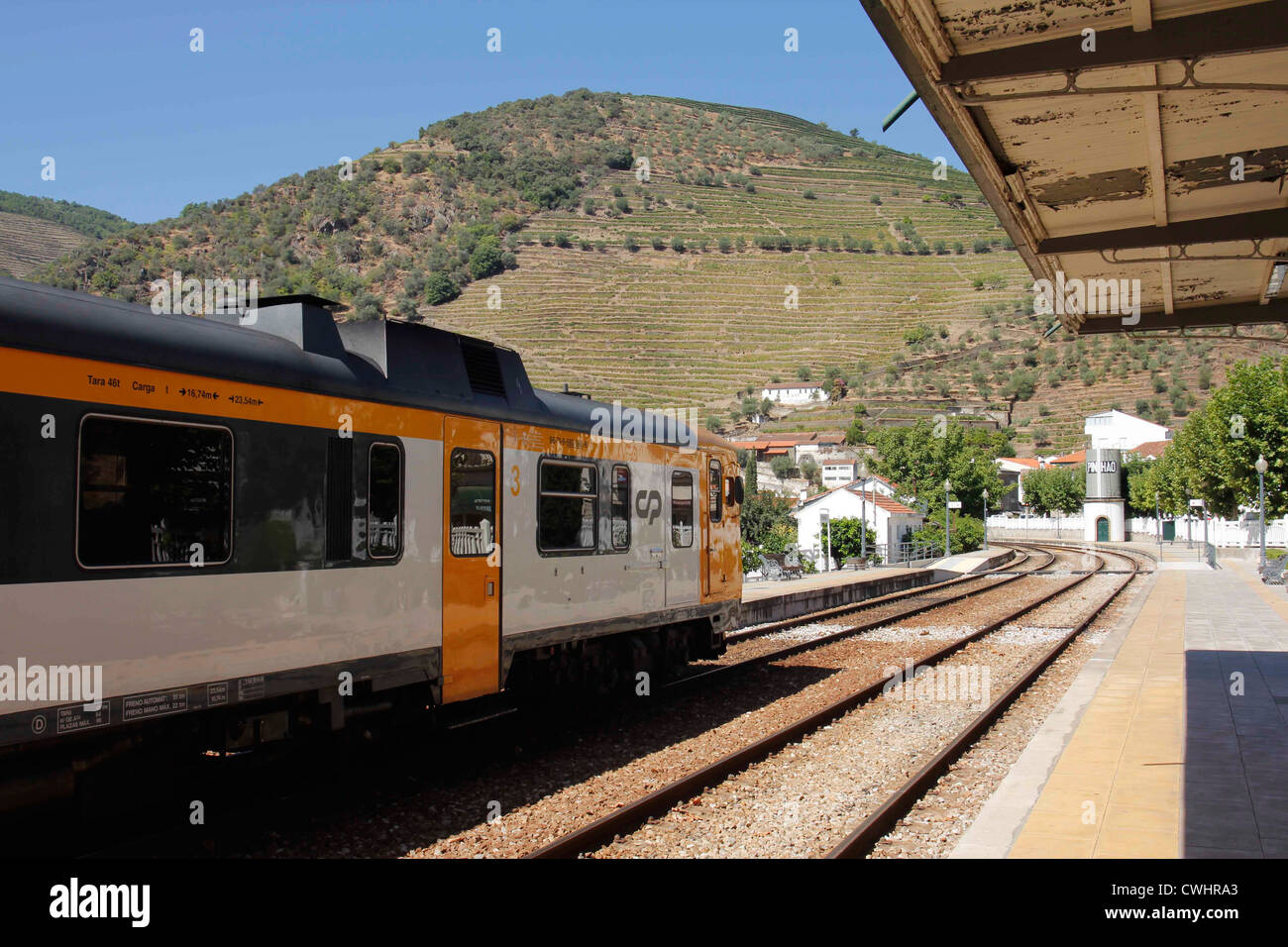 Railway station at Pinhao, port wine town in Upper Douro Valley ...