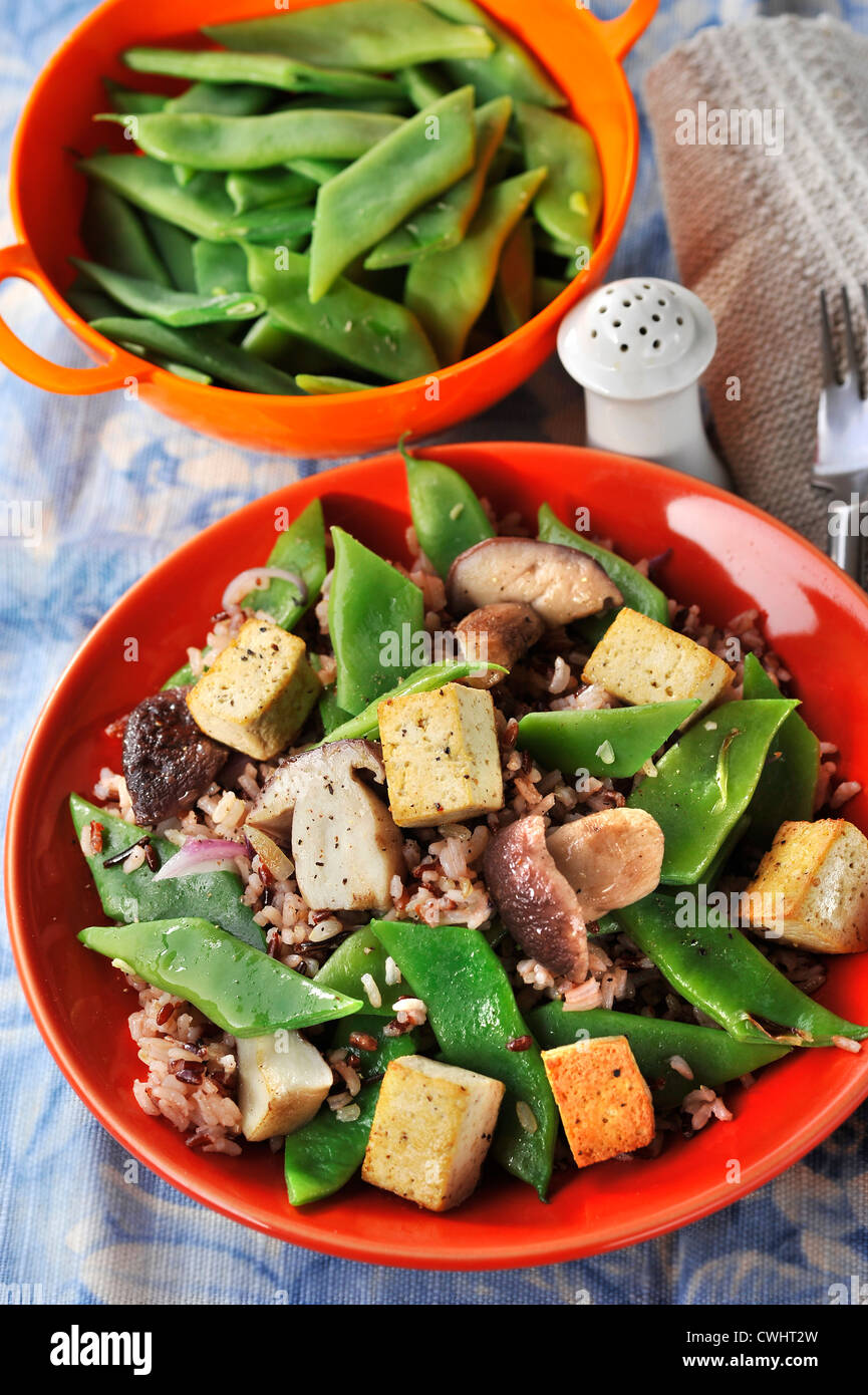 Rice with Vegetable and Tofu Stock Photo - Alamy