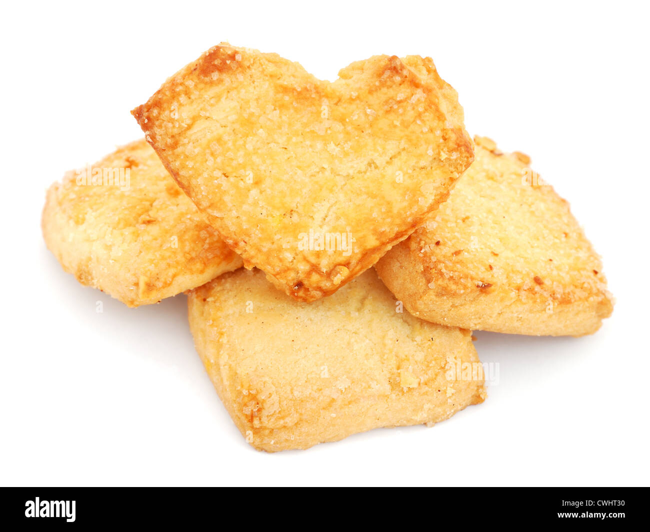 Shortbread cookies isolated on white background Stock Photo - Alamy