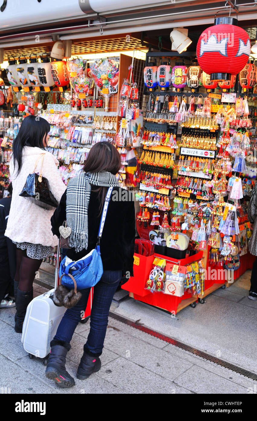 Tokyo, Japan - 31 December, 2011: Religious objects displayed in bazaar ...