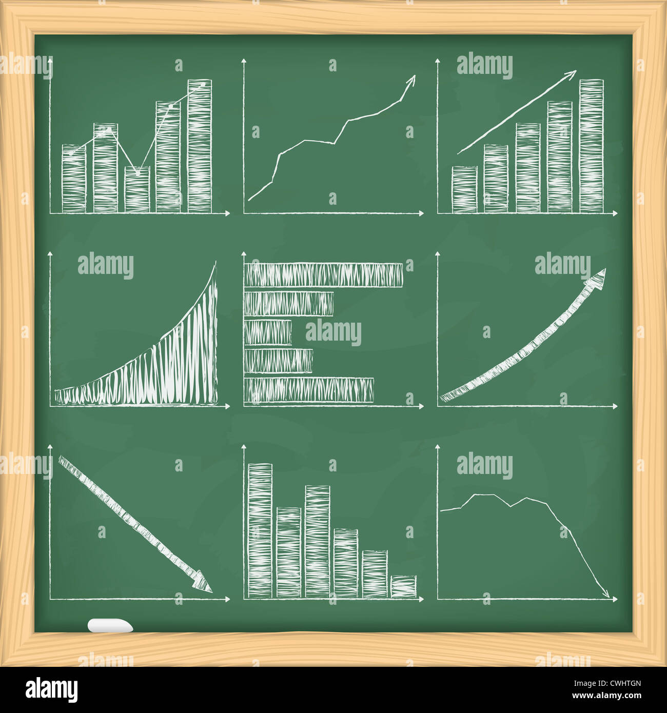 Hand drawn bar graph on blackboard hi-res stock photography and images - Alamy