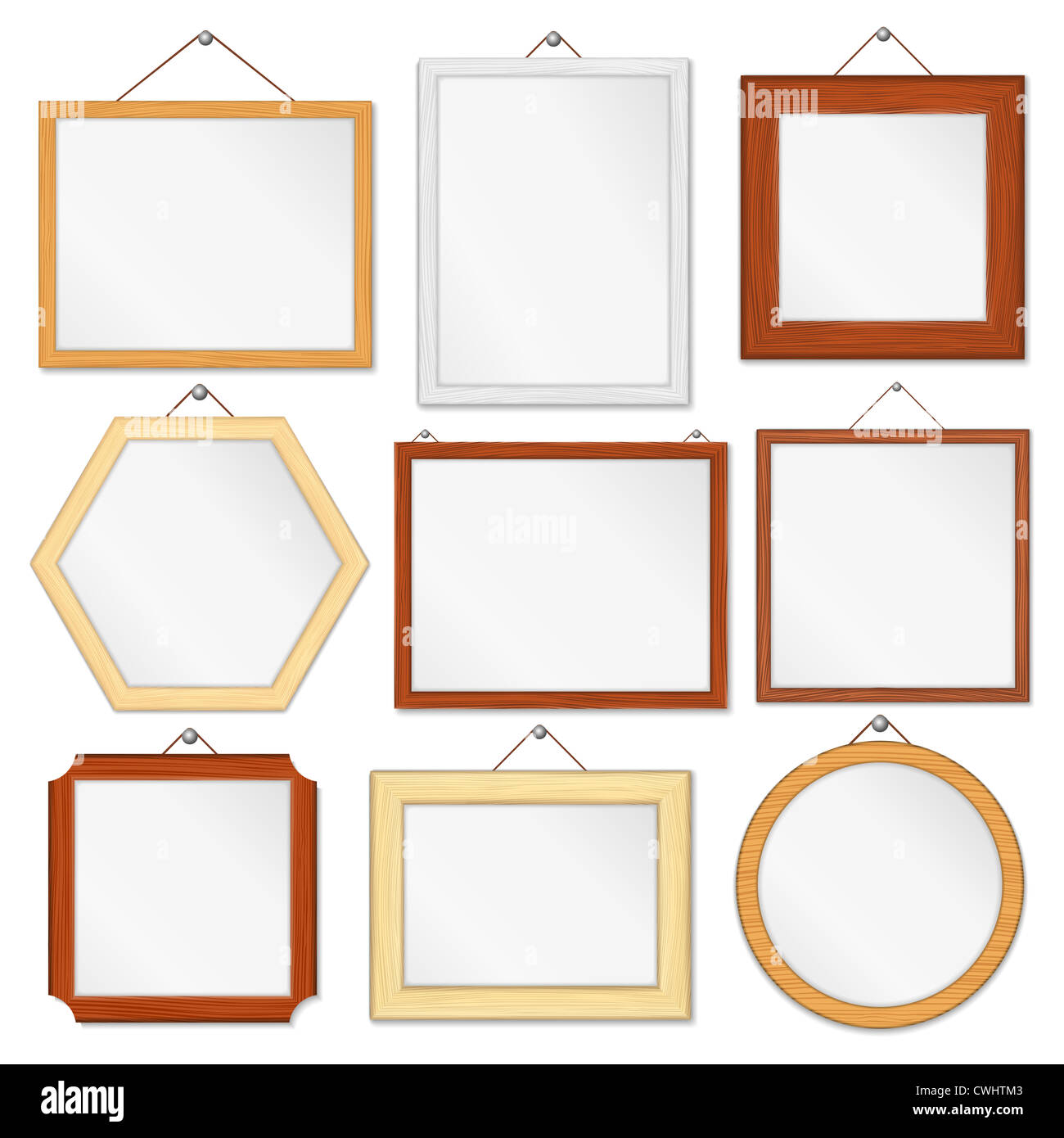 Square circle hexagon frames Cut Out Stock Images & Pictures - Alamy