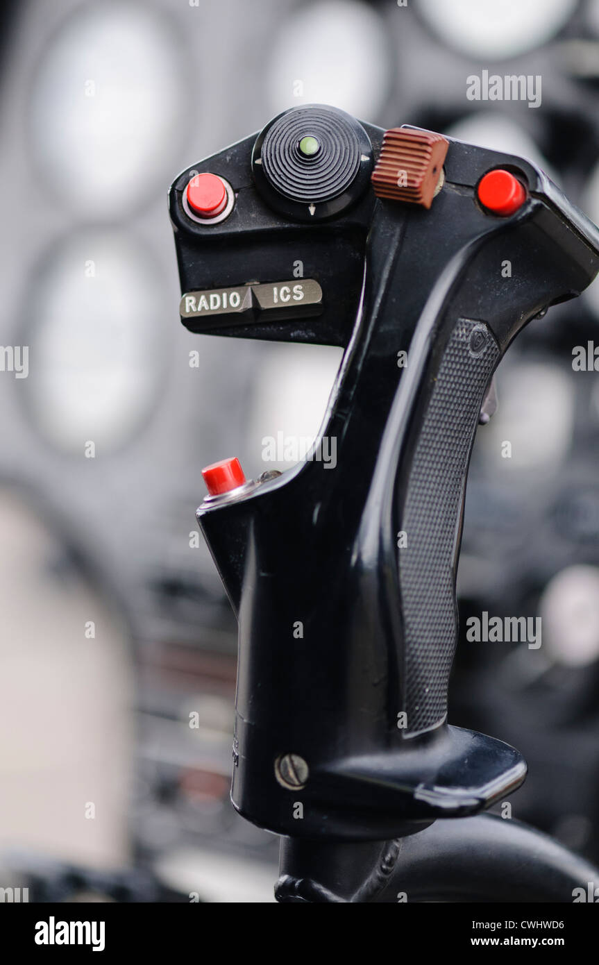 Cyclic stick of a 1968 Hughes OH-6A Cayuse helicopter Stock Photo - Alamy