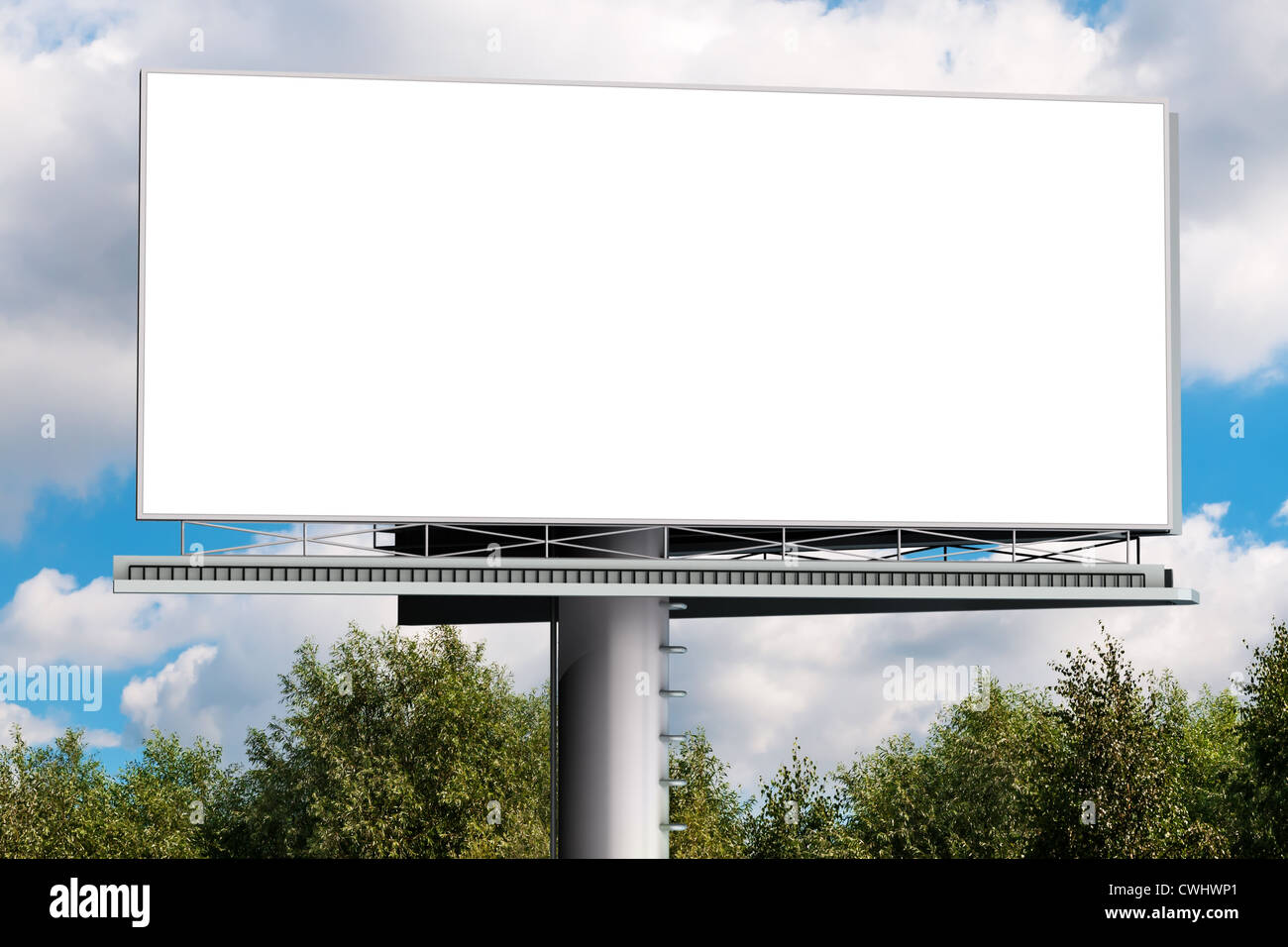Billboard with empty screen, against blue cloudy sky Stock Photo - Alamy