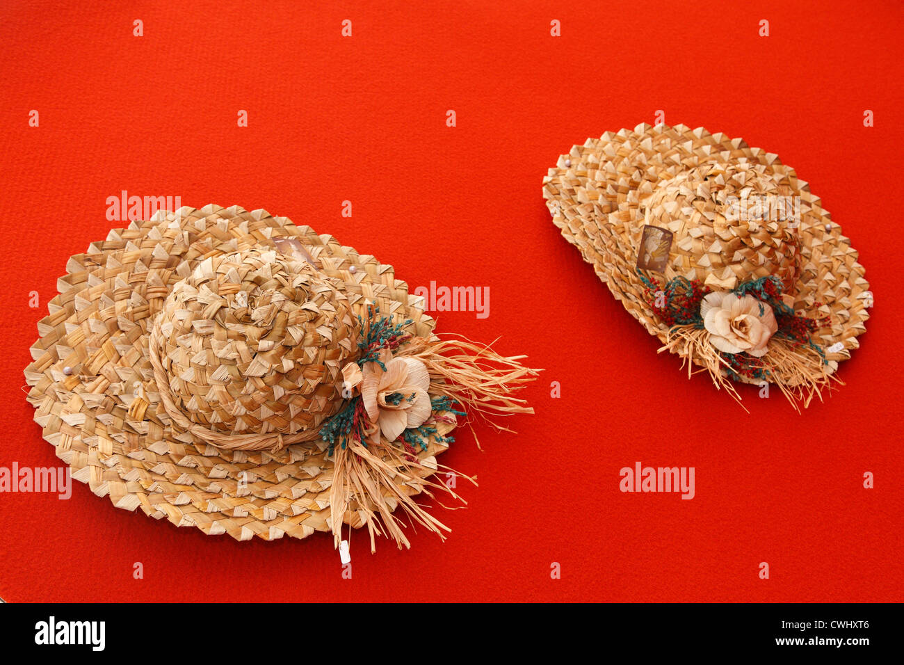 Two wicker hats Stock Photo - Alamy