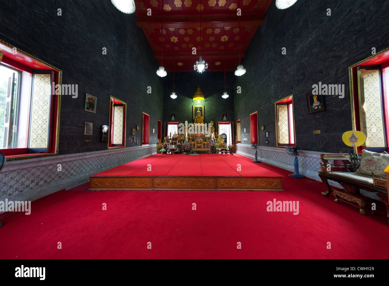 Buddhist temple interior, Bangkok, Thailand Stock Photo - Alamy