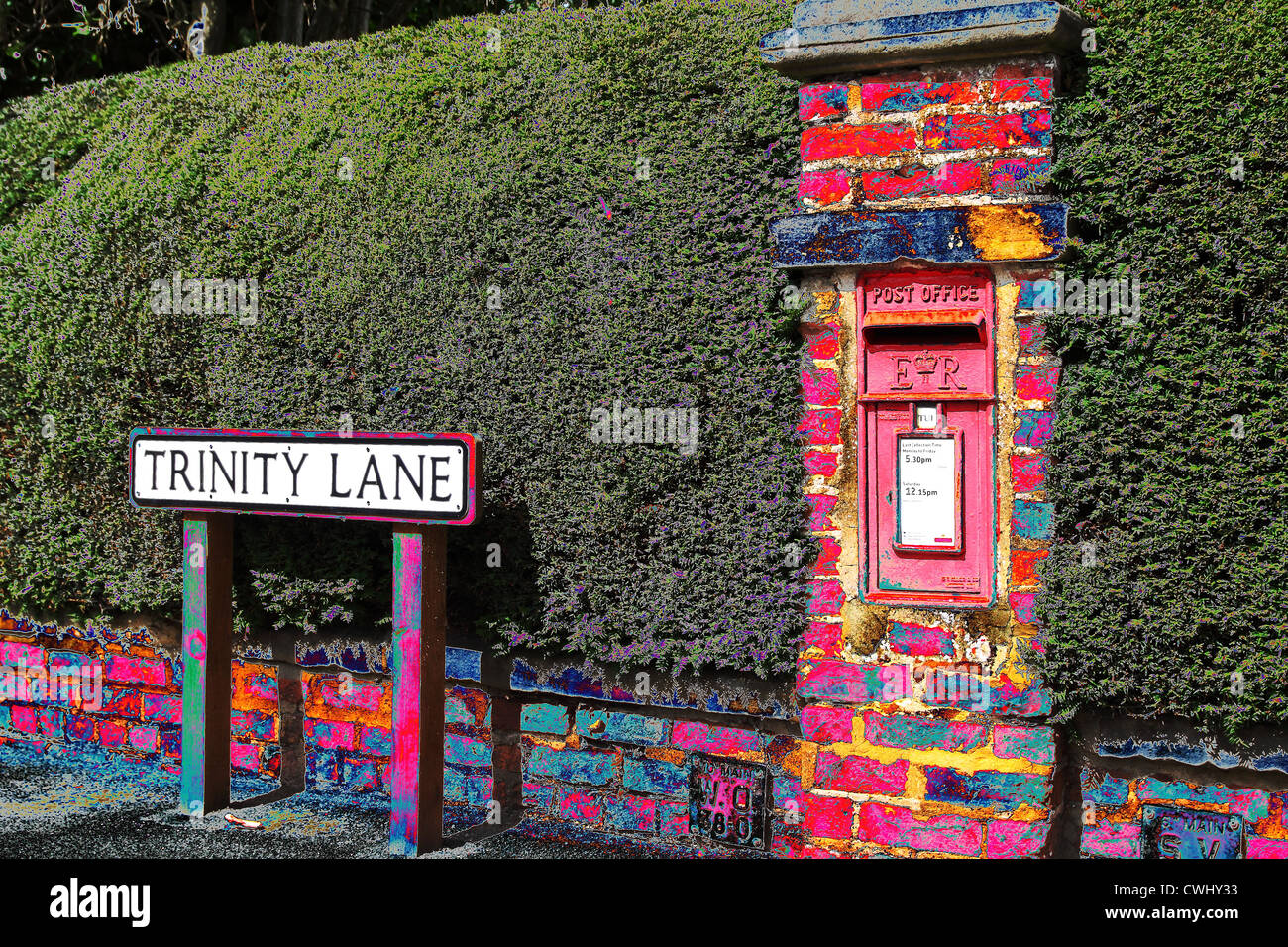 psychedelic post box Stock Photo - Alamy