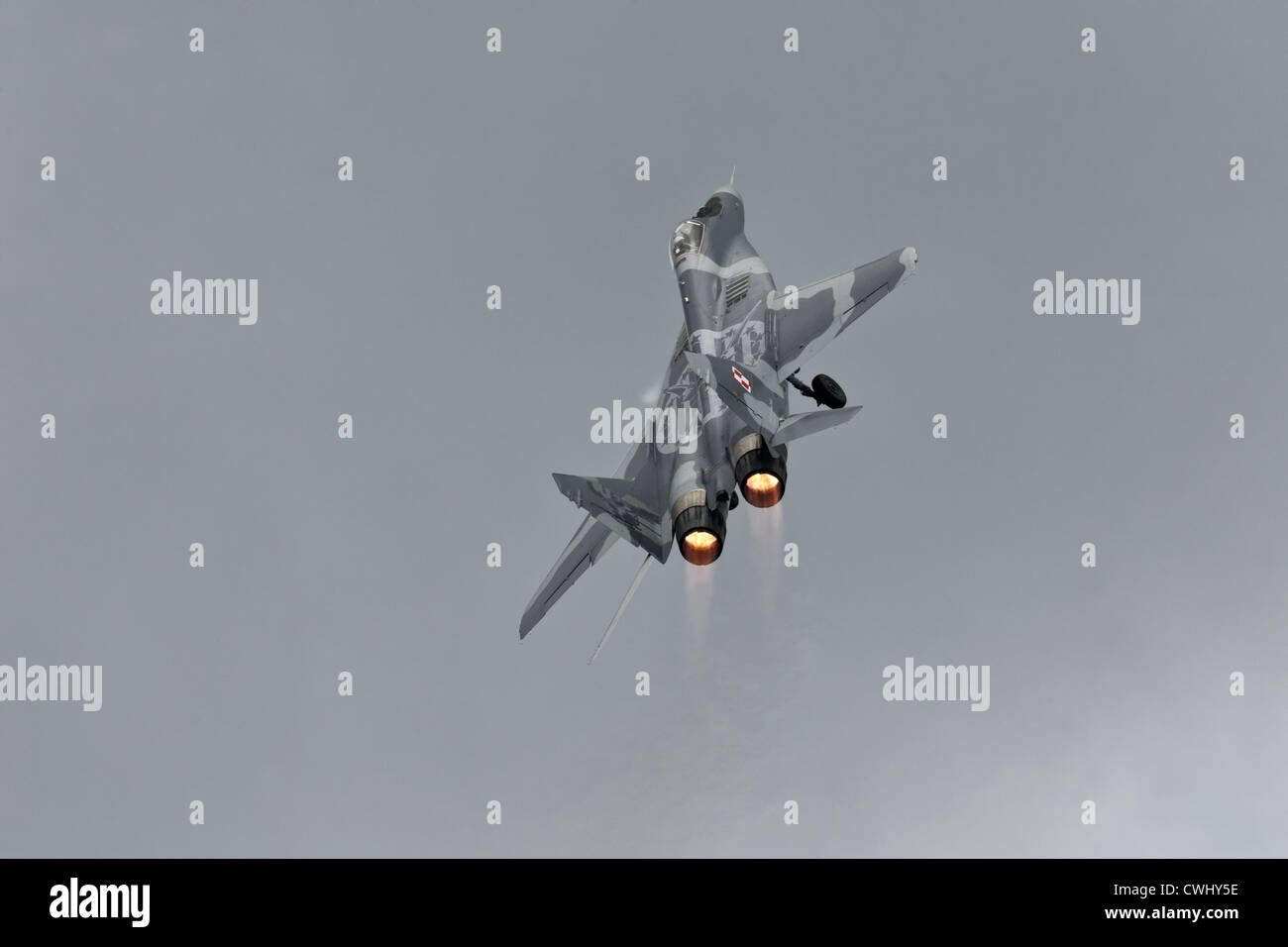 Mikoyan MiG-29 Fulcrum fighter of the Polish air force on a reheat ...