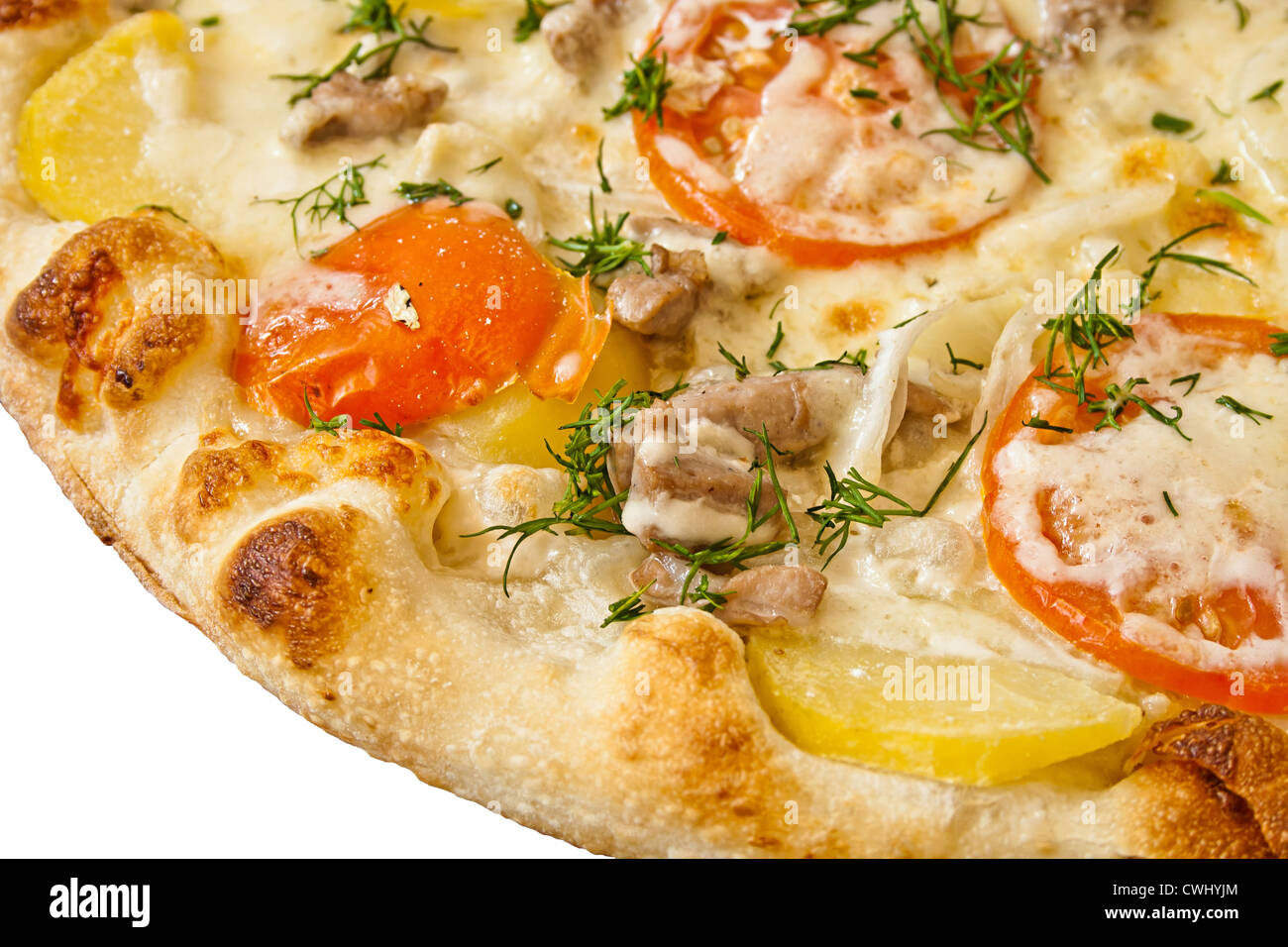 part pizza on white Stock Photo - Alamy