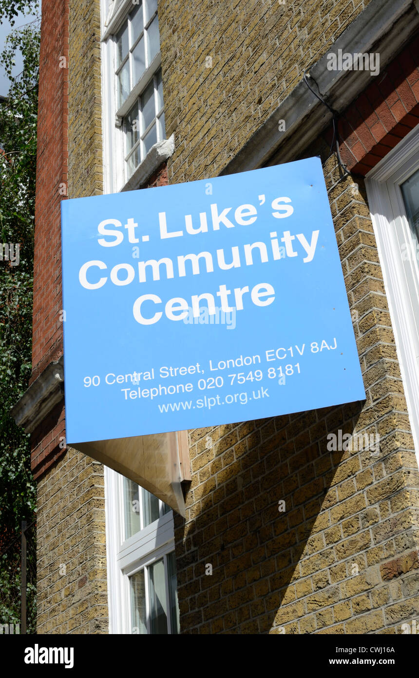 St Luke's Community Centre in Central Street, London, England Stock ...