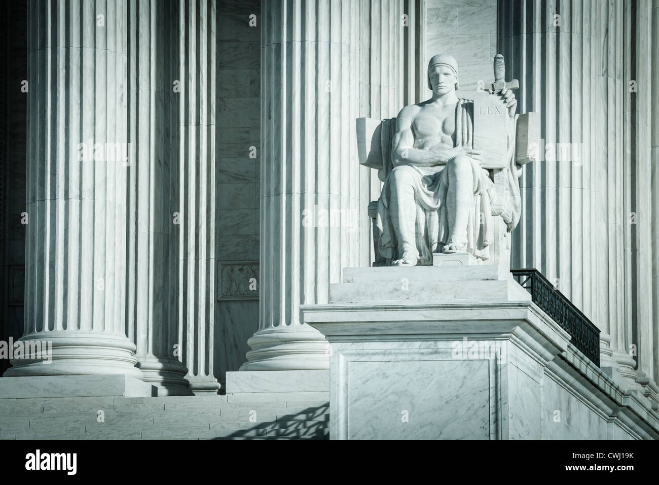 Statue and columns of the United States Supreme Court Stock Photo - Alamy