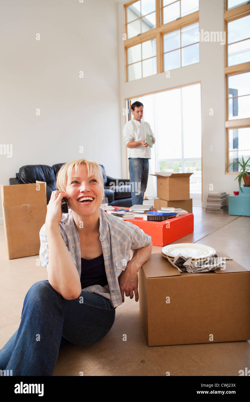 Couple moving into new house Stock Photo - Alamy