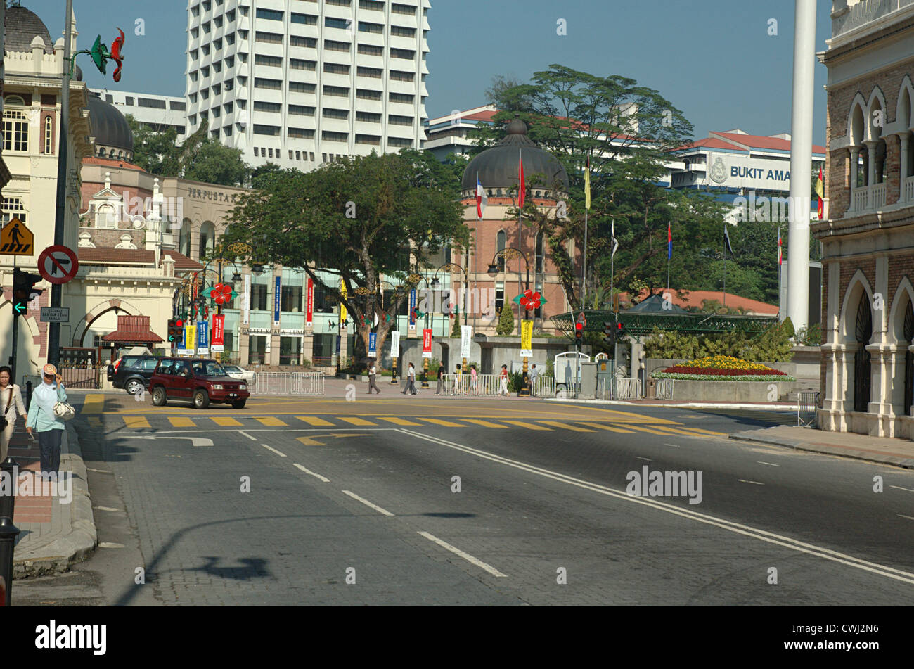 Leboh Pasar Basar looking towards Merdeka Square with the flagpole on ...