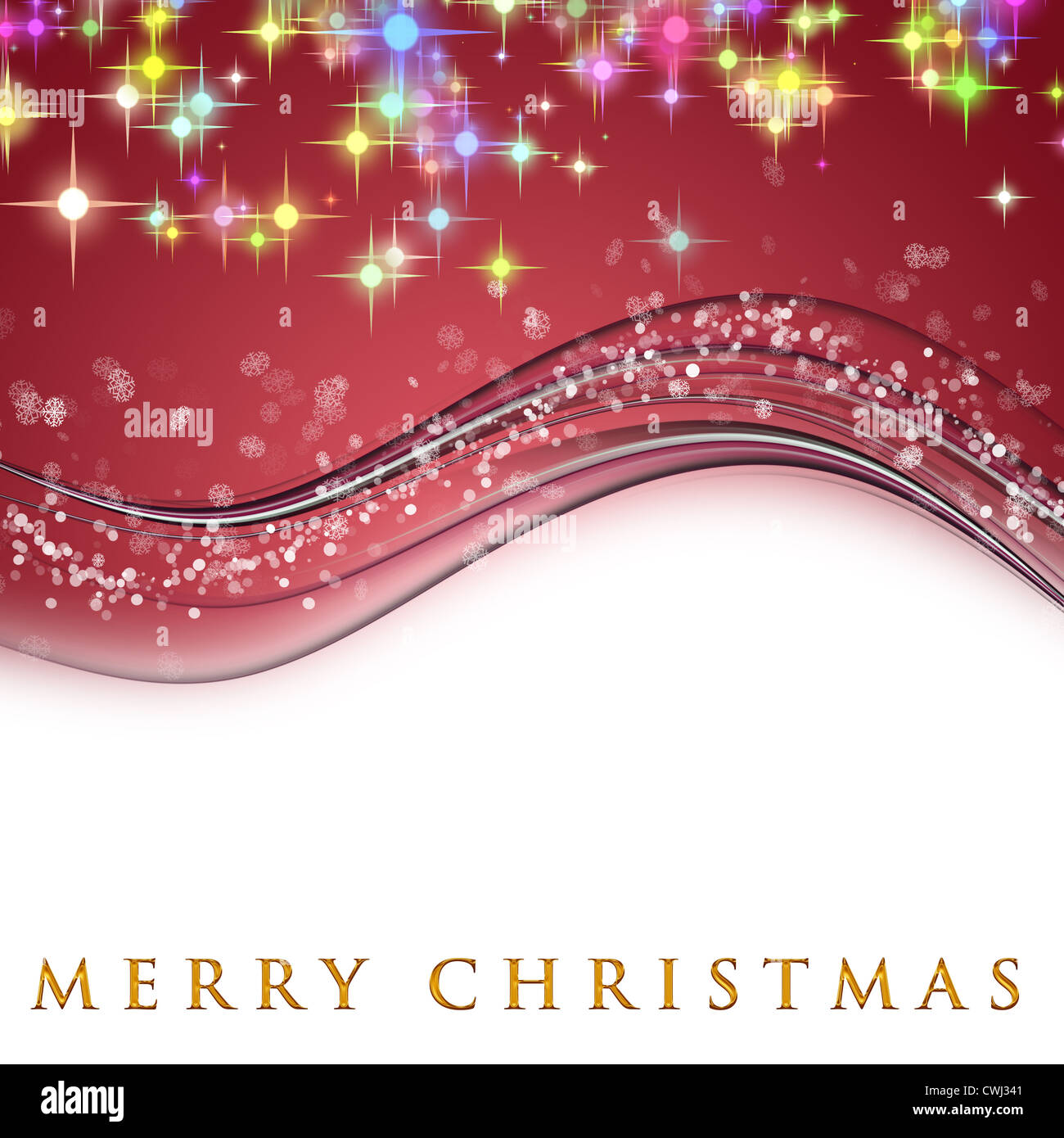 Fantastic Christmas wave design with snowflakes and glowing stars Stock ...