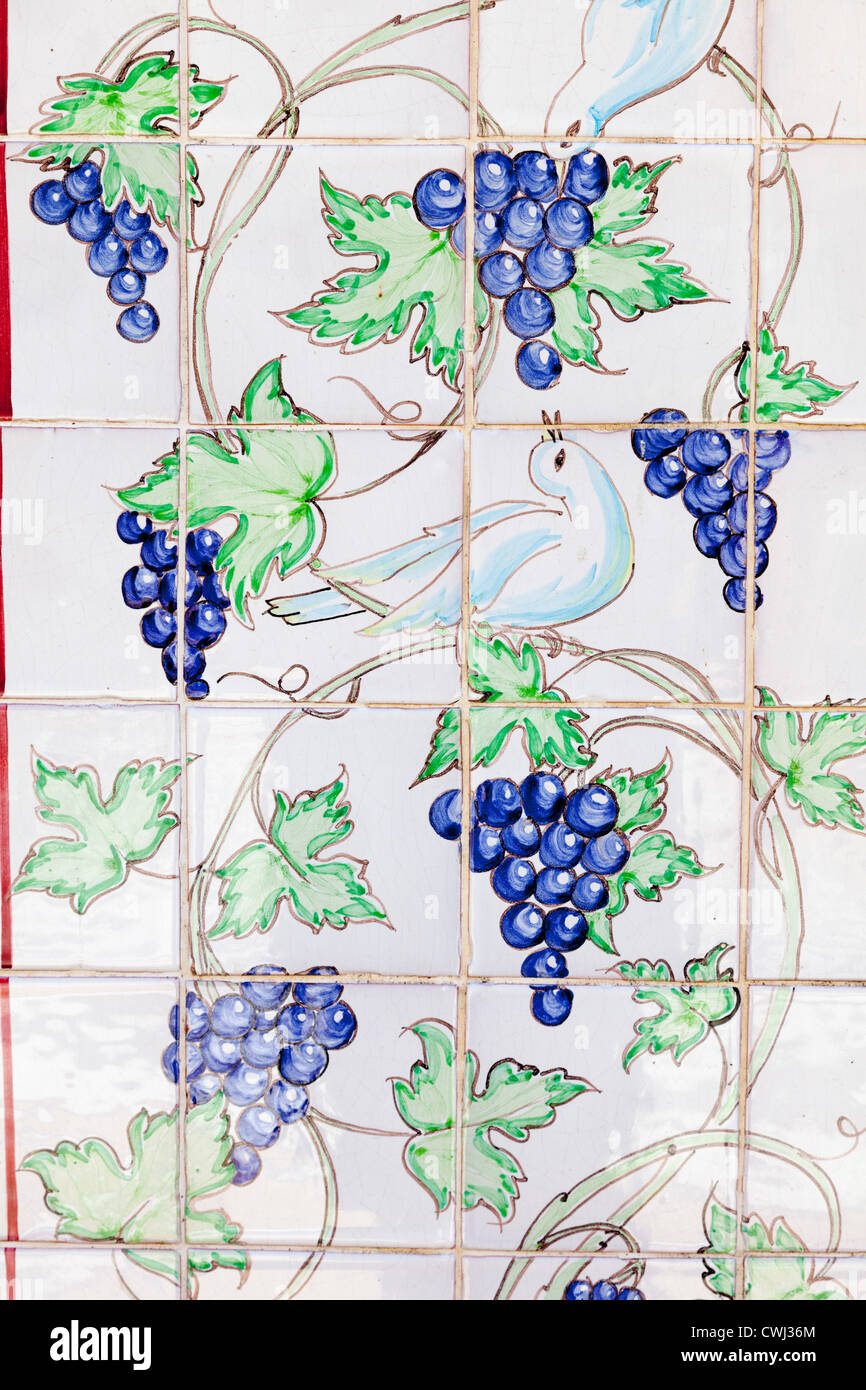 Decorative ceramic wall tiles with grapes in Sault Provence France ...