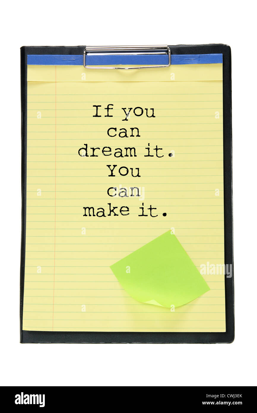 Clipboard with Message of Inspiration Stock Photo - Alamy