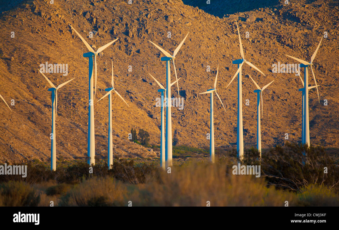 A group of wind turbines/mills in the dessert Stock Photo - Alamy