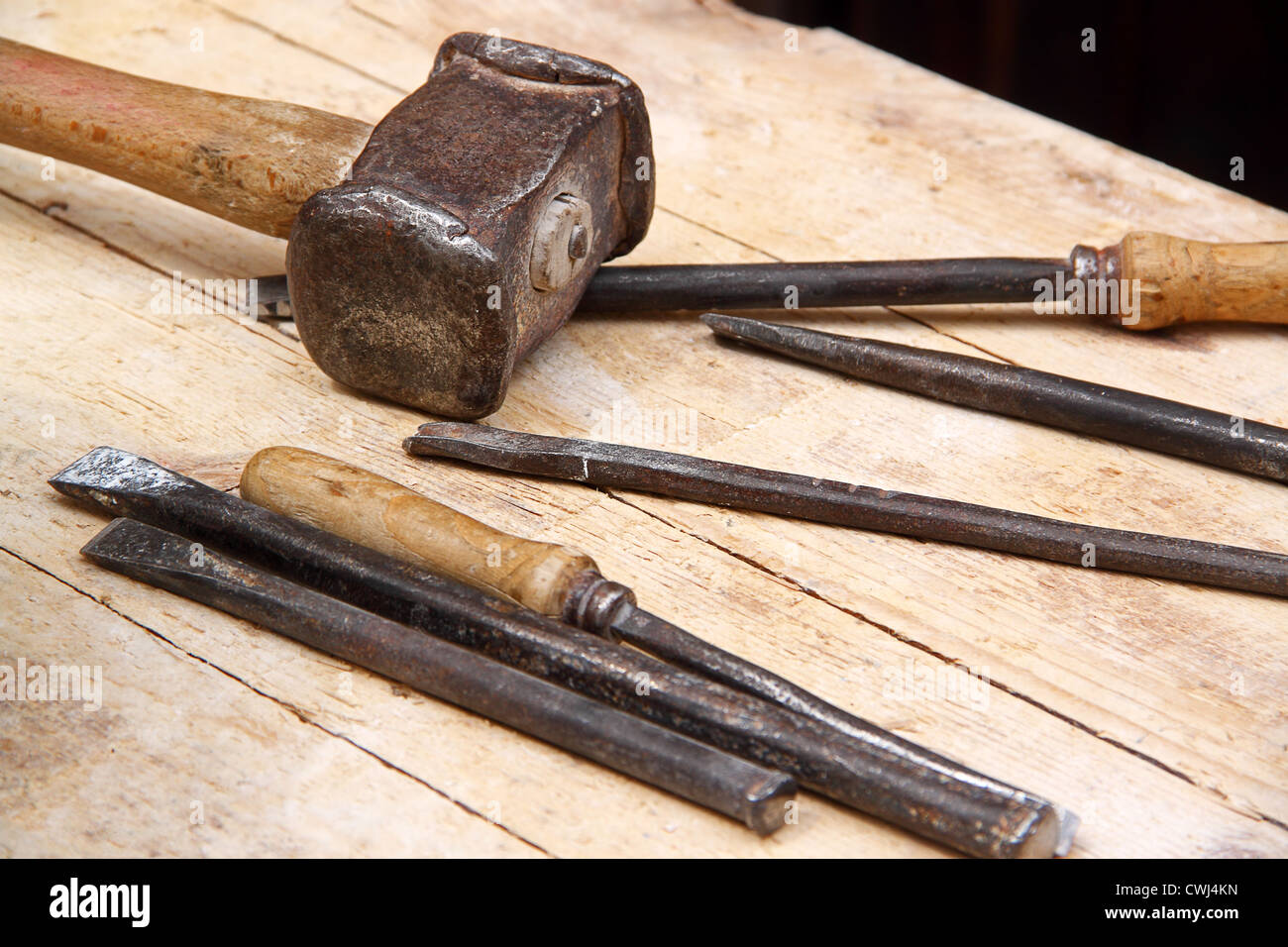Ancient Chisel And Hammer