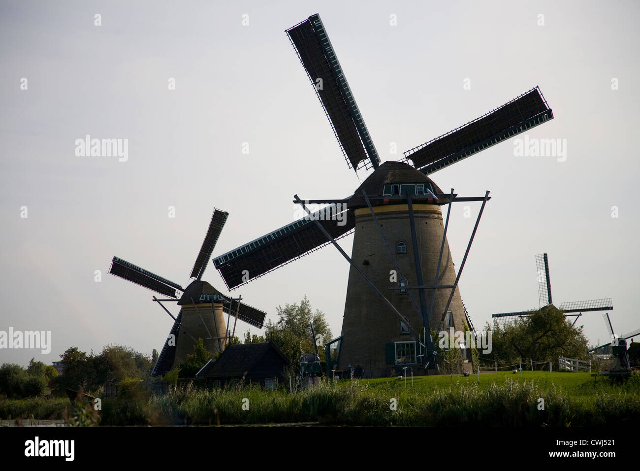 Old-fashioned Dutch windmills Stock Photo - Alamy