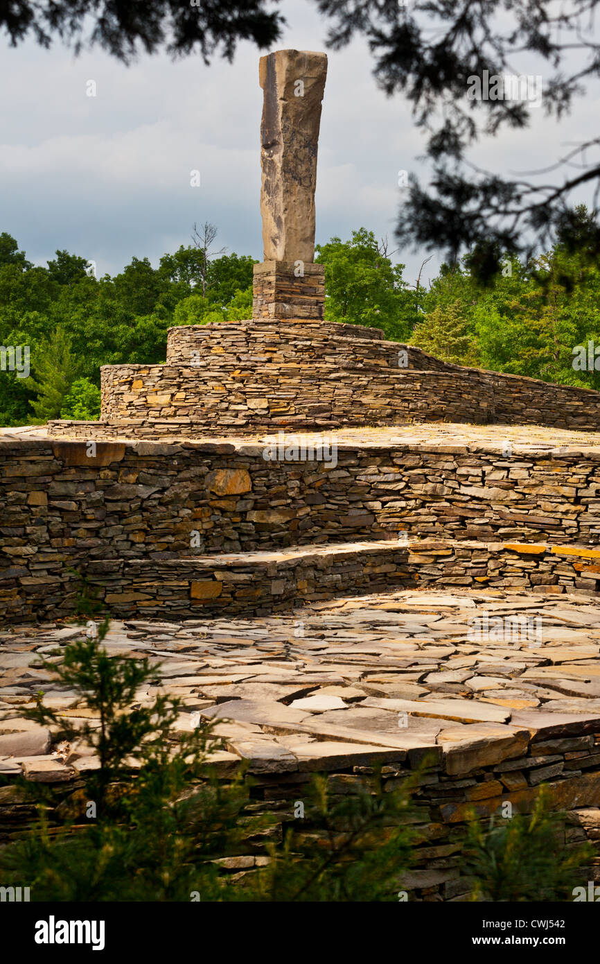 Opus 40 is an environmental sculpture in a bluestone quarry near ...