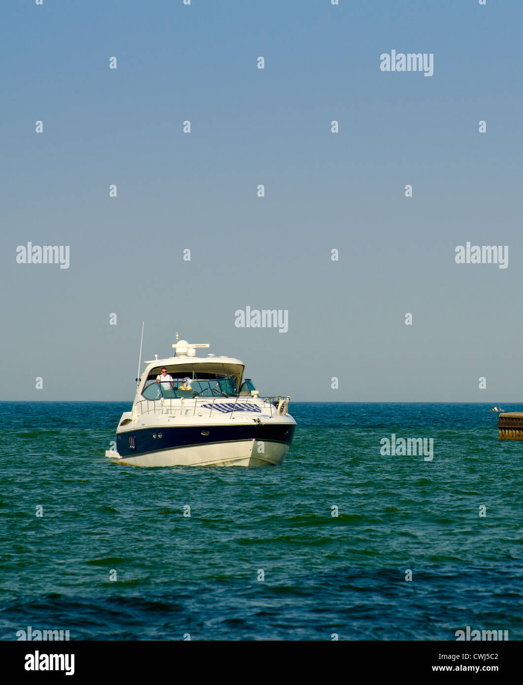 White luxury boat Stock Photo - Alamy