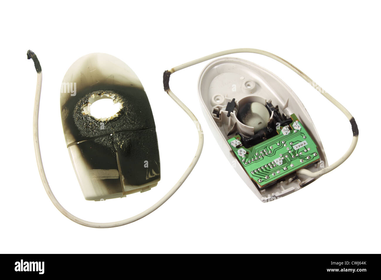 Burnt Computer Mouse Stock Photo - Alamy