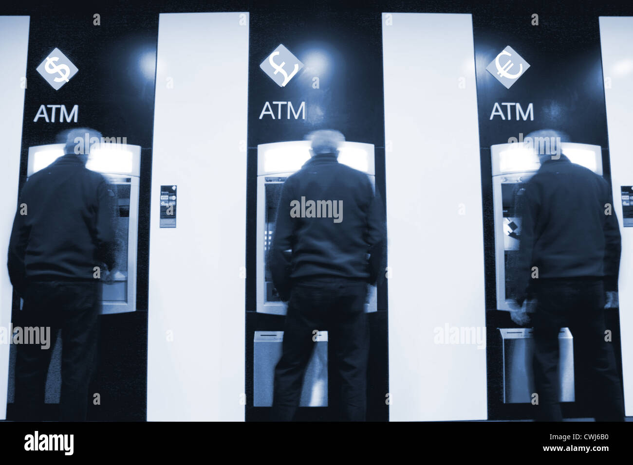 Men Using ATM Machines Stock Photo - Alamy