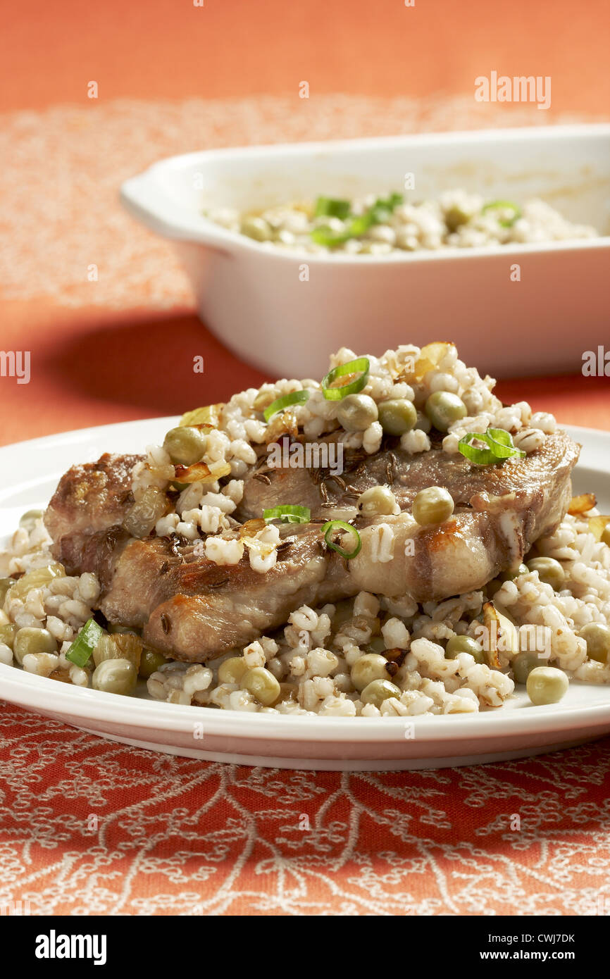 Pork Neck in Groats Stock Photo - Alamy