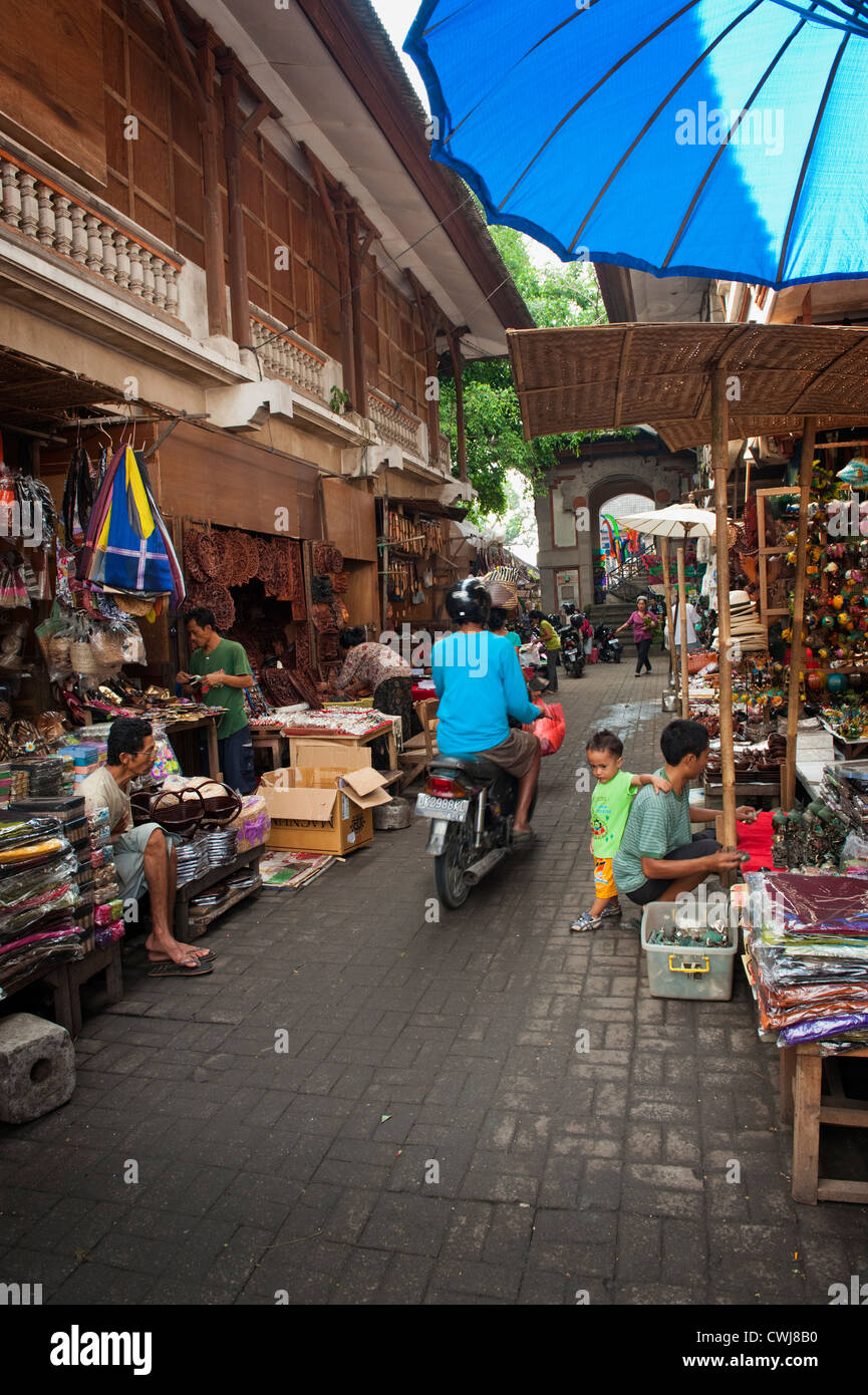 The Ubud, Bali Public Market is a very busy and colorful place with ...