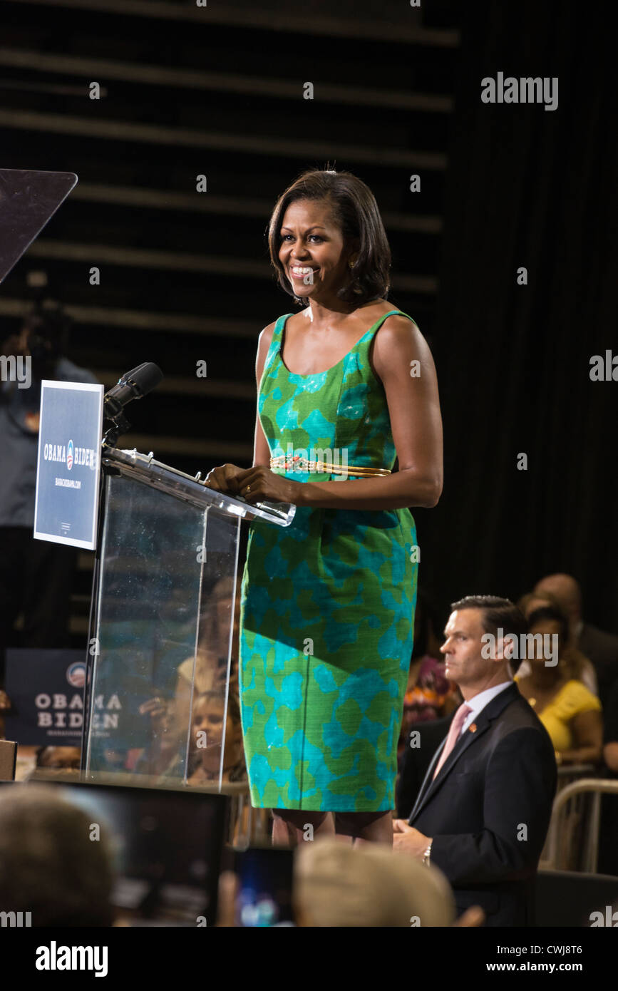 Orlando, FL. USA Aug 5, 2012 - US First Lady Michelle Obama campaigns ...