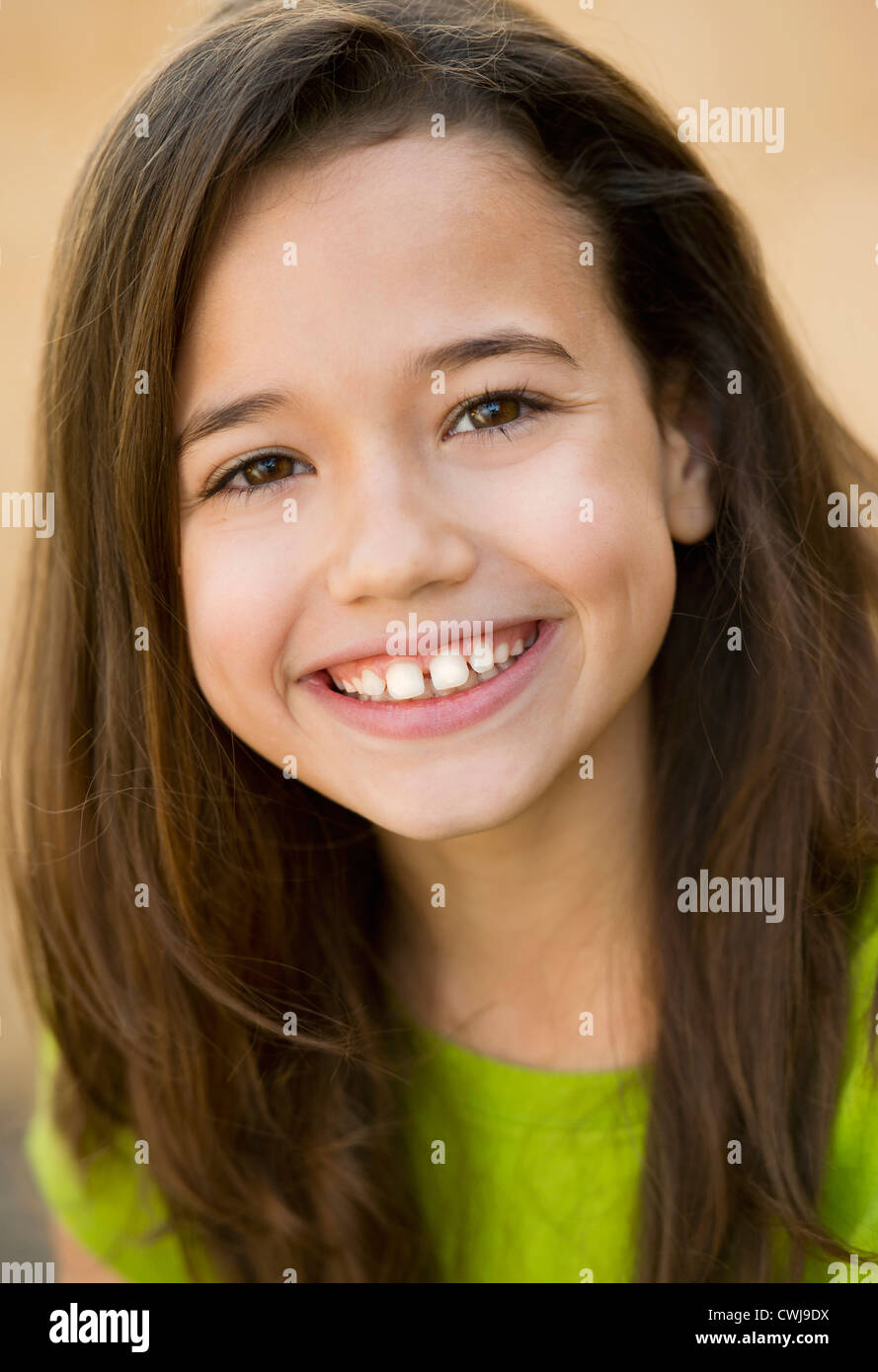 Smiling Hispanic girl Stock Photo - Alamy