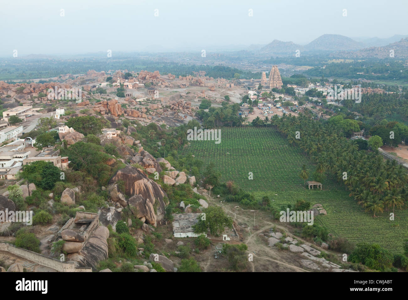 A view of the landscape of Hampi seen from Mathanga Hill Stock Photo ...