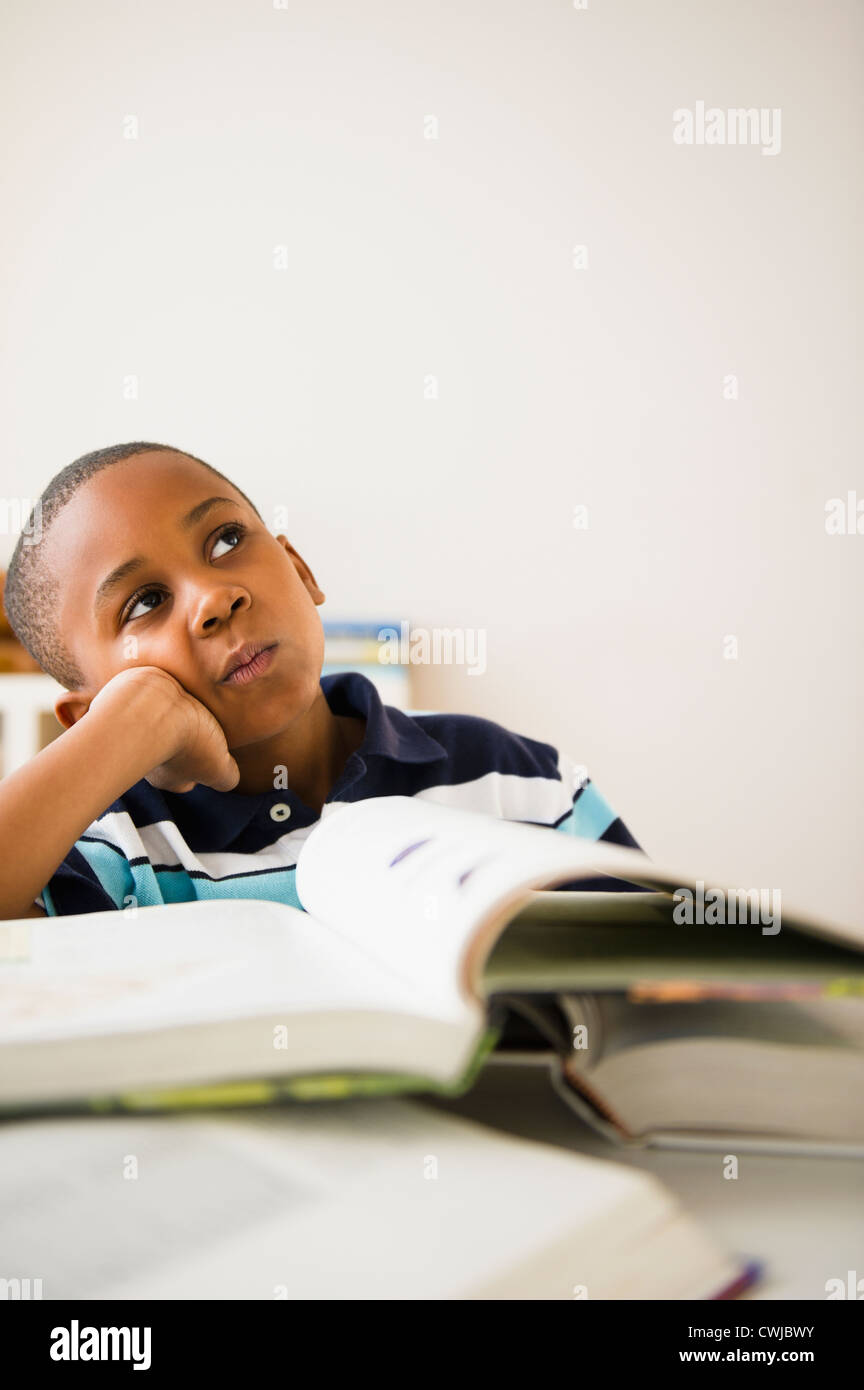 Black boy studying Stock Photo - Alamy