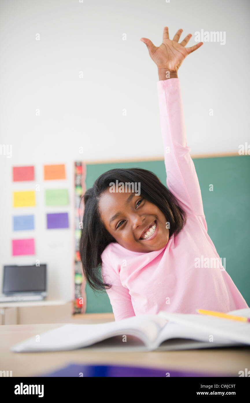 Black Students Raising Their Hands