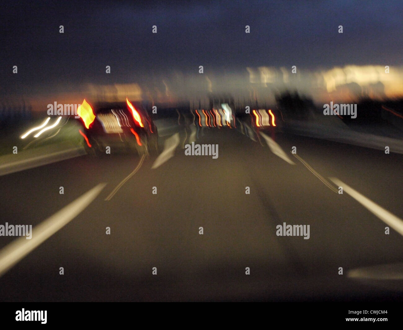 Motorway in Night Stock Photo - Alamy