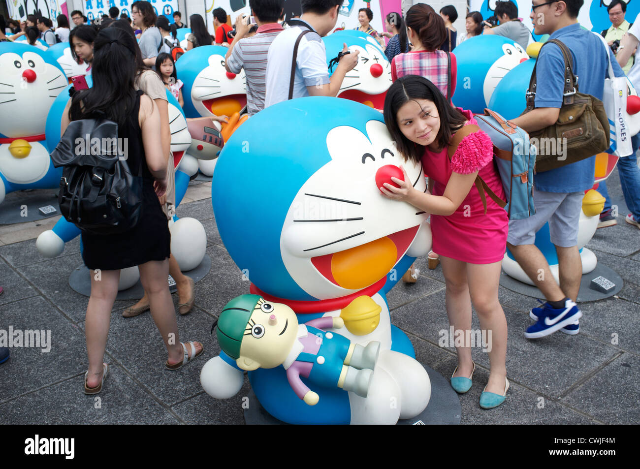 Doraemon celebrates birthday 100 years in Hong Kong. 25-Aug-2012 Stock ...