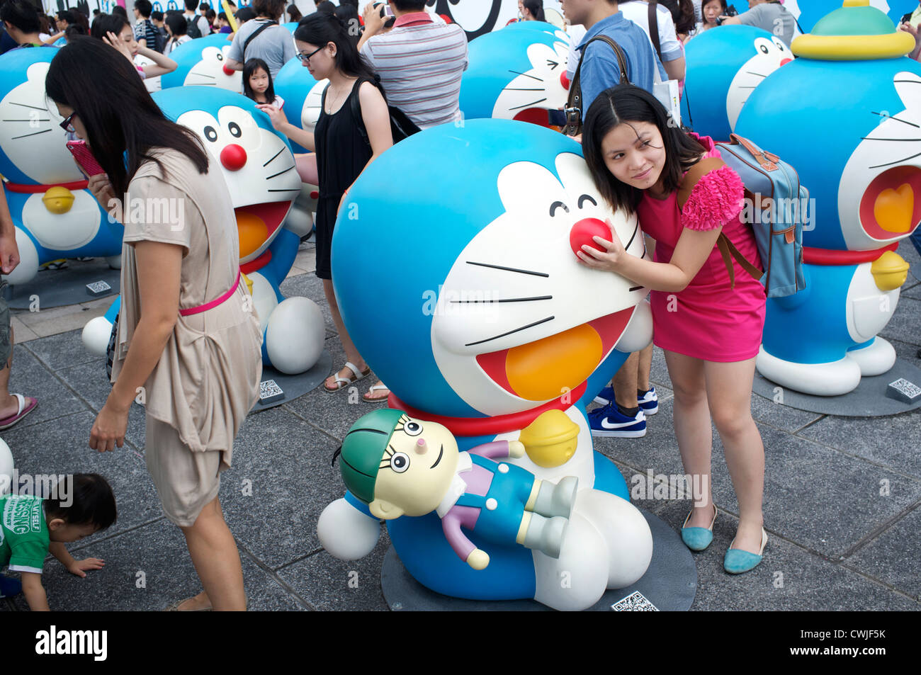 Doraemon celebrates birthday 100 years in Hong Kong. 25-Aug-2012 Stock ...