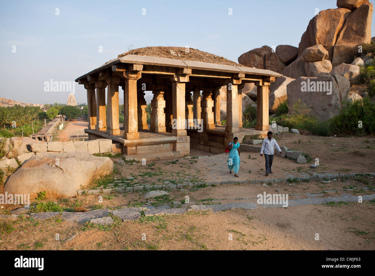 Hemakuta temple complex in Hampi, India Stock Photo - Alamy
