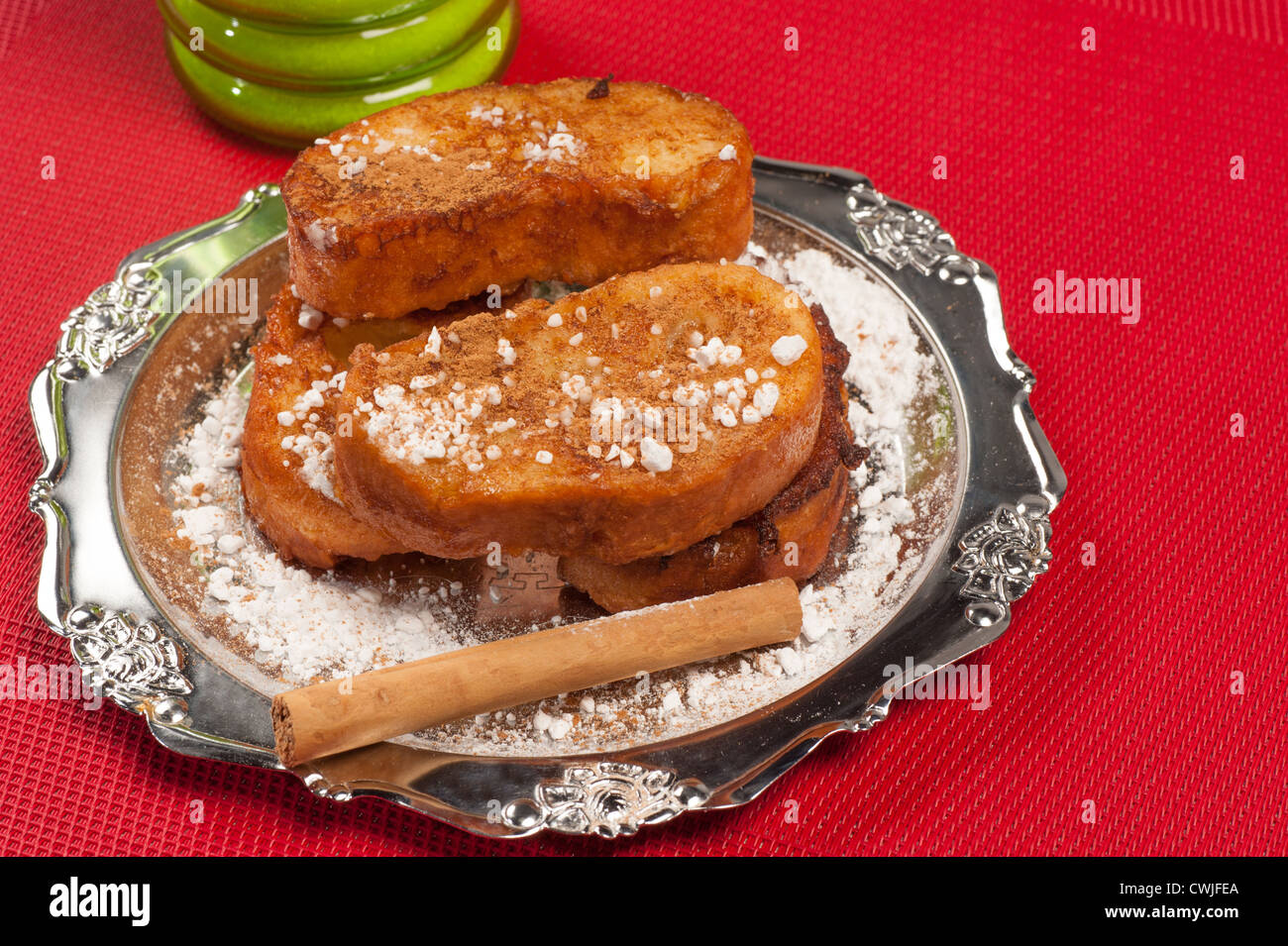 Traditional Spanish torrijas, sweet fried bread slices scented with ...