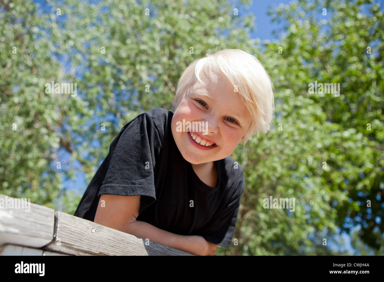 Portrait of a boy outdoors on a beautiful summer day Stock Photo - Alamy